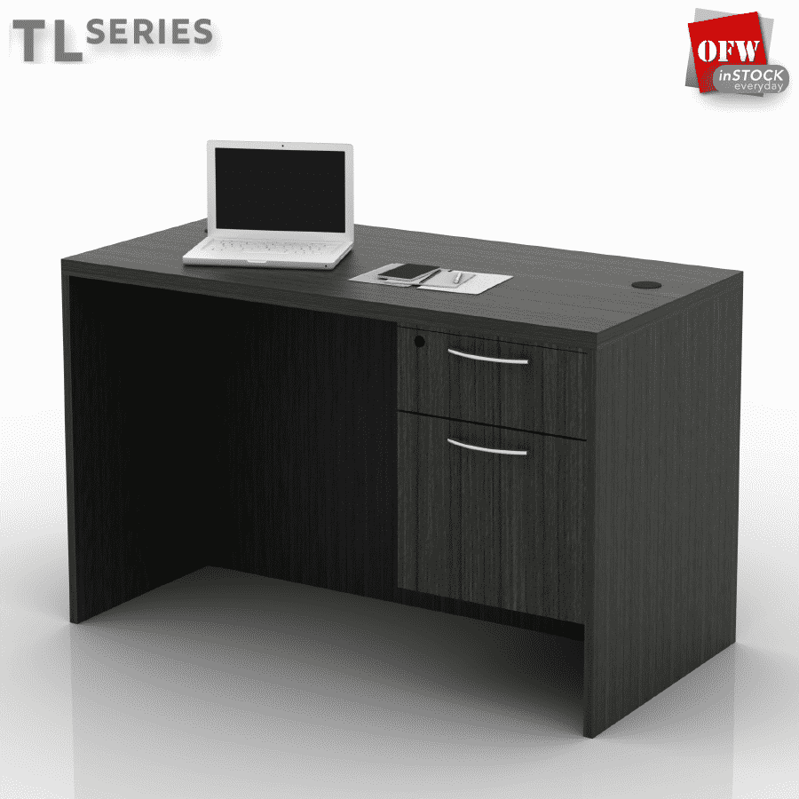 OFW TL Single Pedestal Desk with BF 24x48 - Office Furniture Warehouse