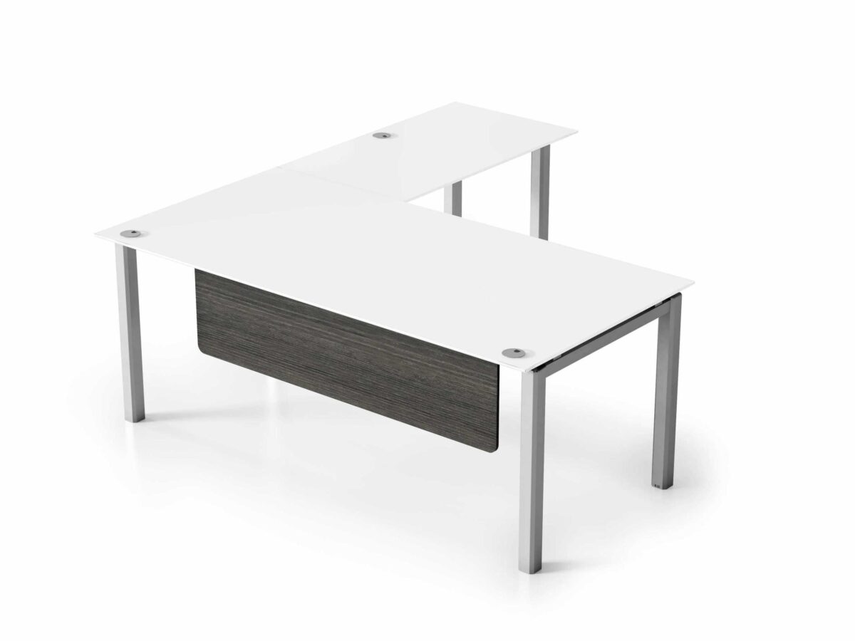 VL SERIES | 72x78 L-Shaped Freestanding Desk with Glass Top - Office ...